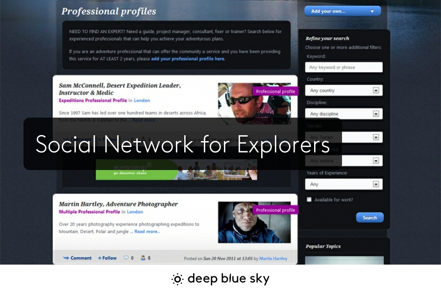 Social Network for Explorers, Free Digital Strategy Advice